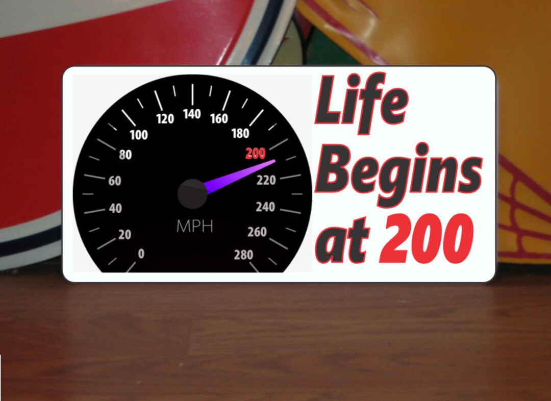 Life Begins at 200 MPH Metal Sign for Hot Rod Sports Race Car Garage ...
