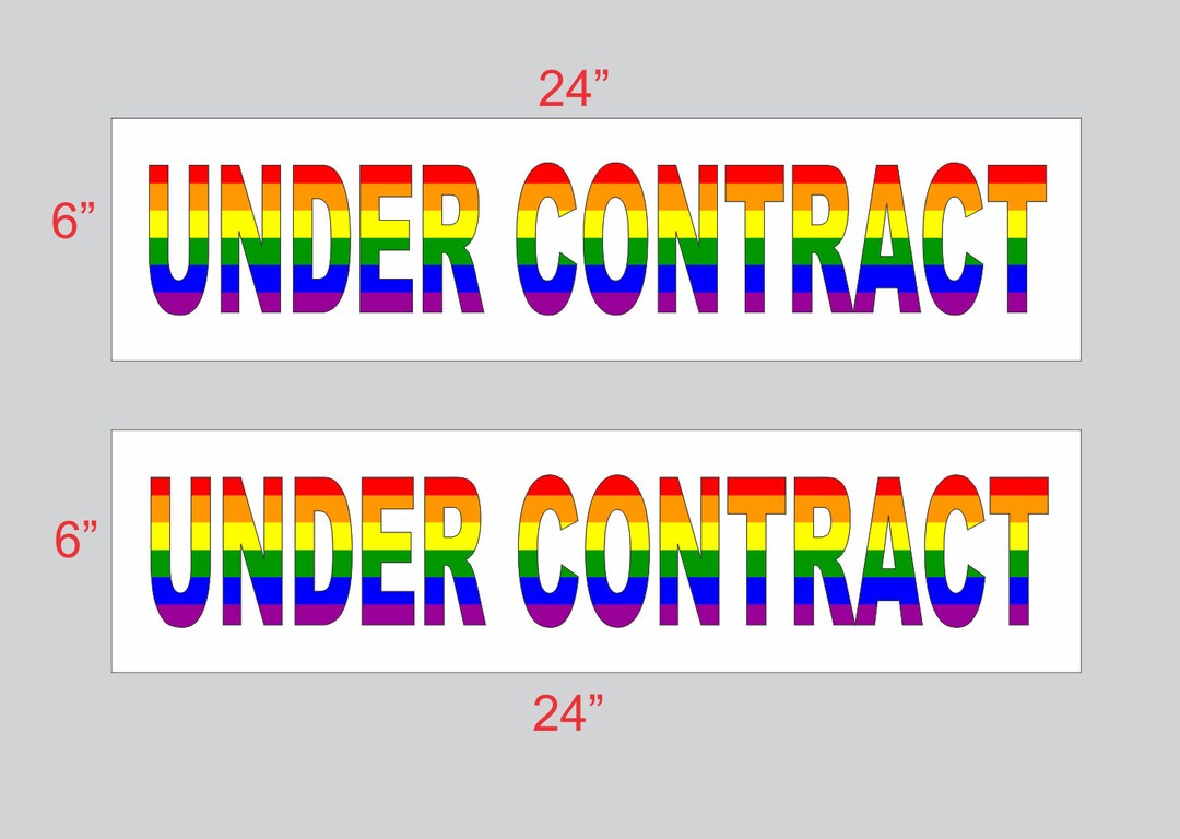 6x24 UNDER CONTRACT Rainbow Flag Design Real Estate Rider Sign Buy 1 ...