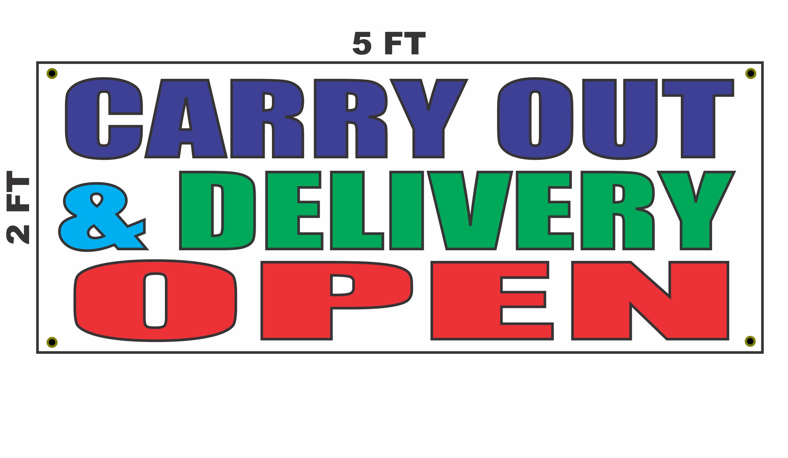 Carry Out & Delivery Open Banner Sign - Etsy