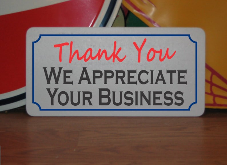 Thank You We Appreciate Your Business Metal Sign for Bar Store Shop ...