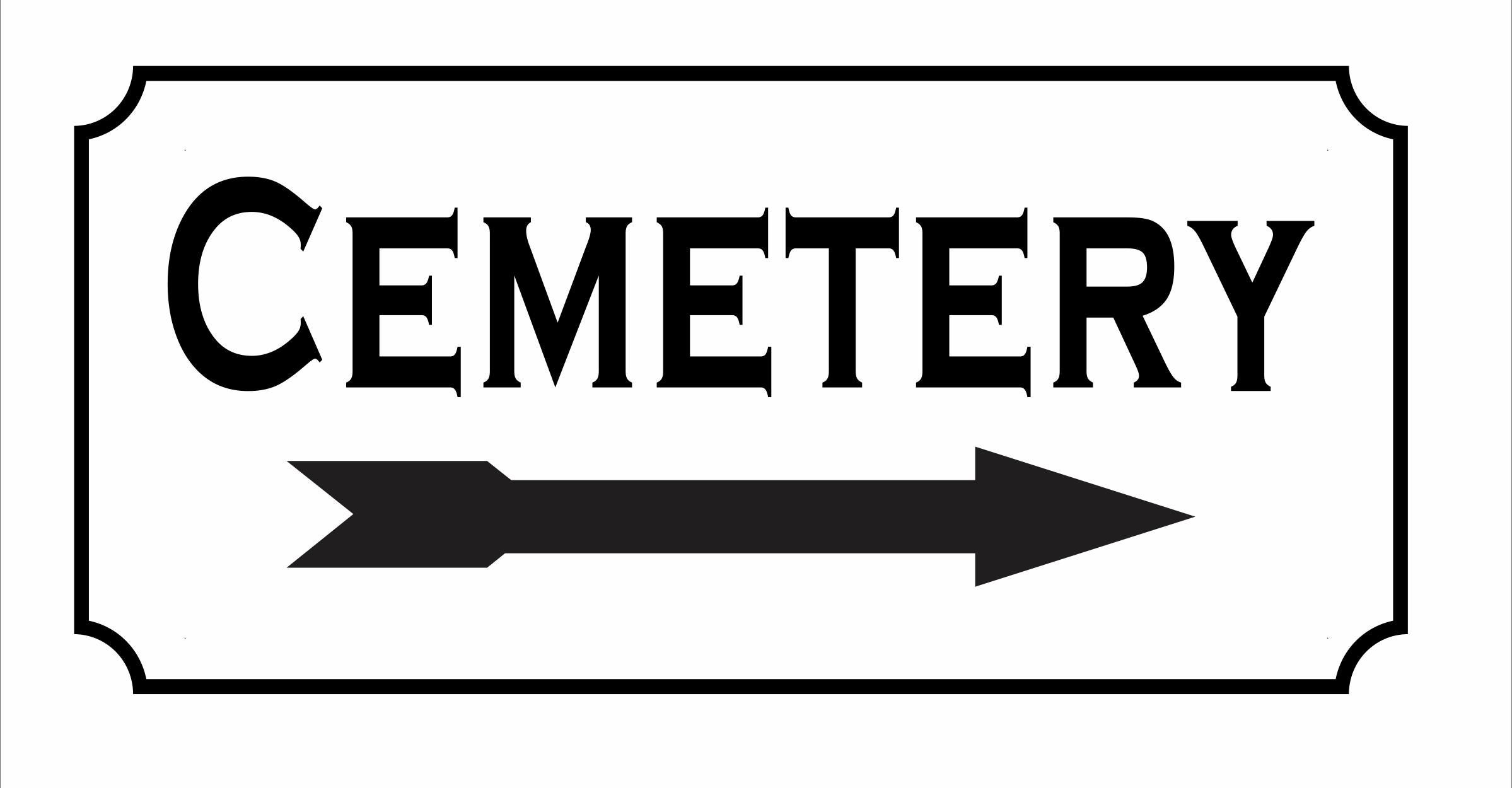 Cemetary With Right Arrow... Metal Sign Goth Farm Ranch Macab - Etsy