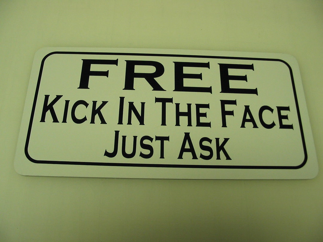 FREE KICK in the FACE Metal Sign Hockey Club Boxing Bar Mma Karate ...