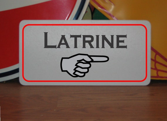 Latrine Arrow Metal Sign | Etsy