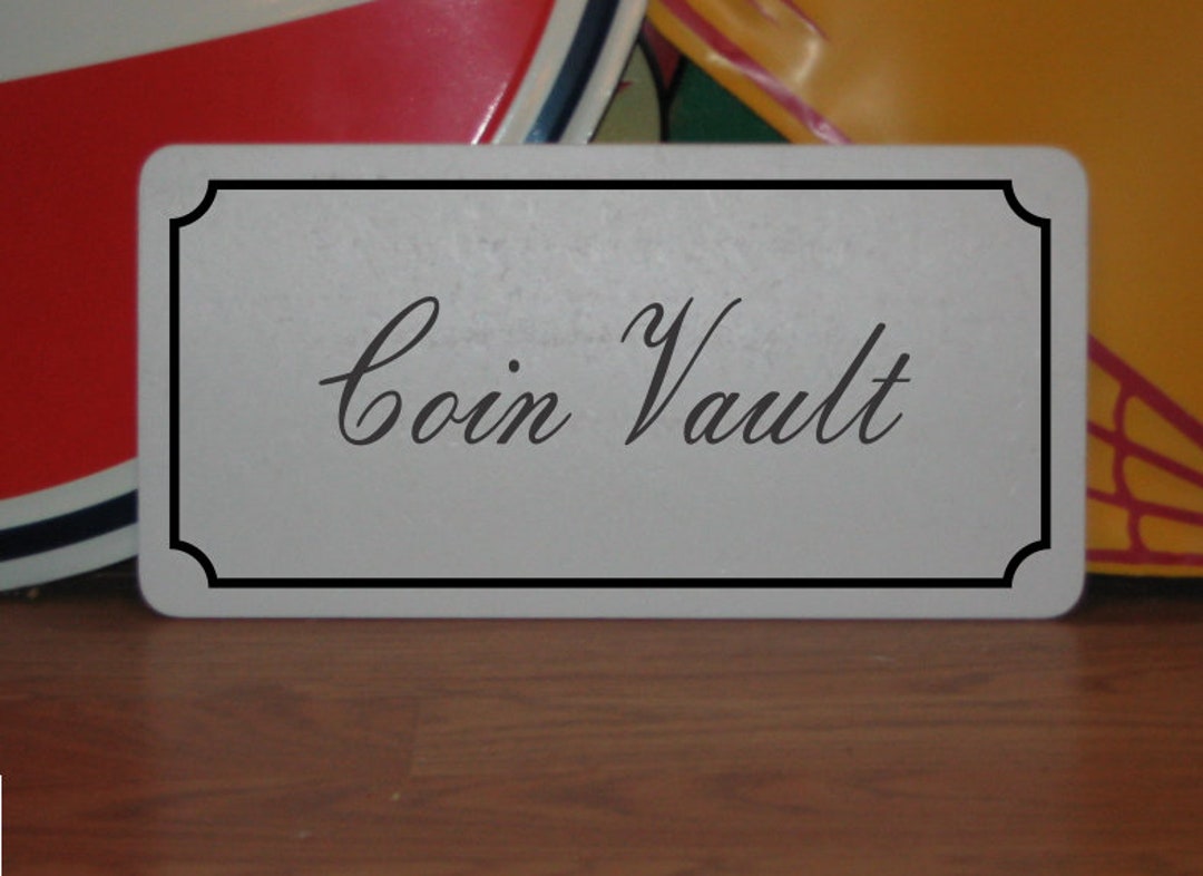 Coin Vault Metal Sign Antique Style Script - Etsy