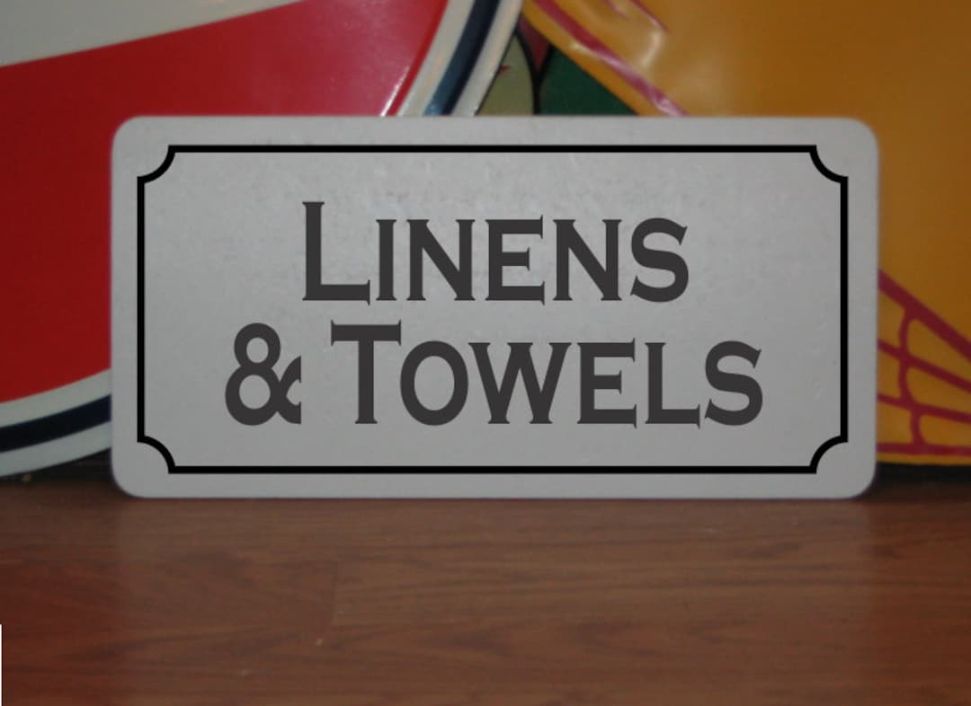LINENS & TOWELS Metal Sign - Etsy