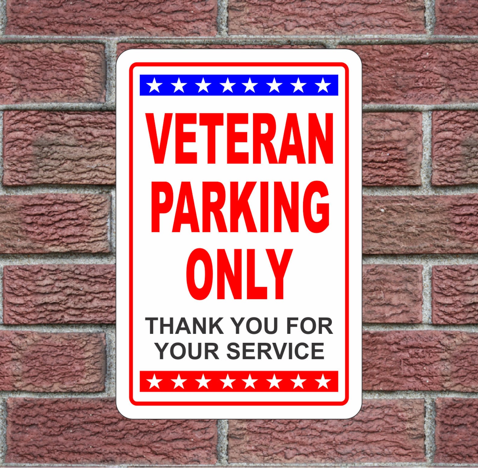 VETERAN PARKING ONLY Metal Sign 12x18 Thank You for Your Service Usa ...