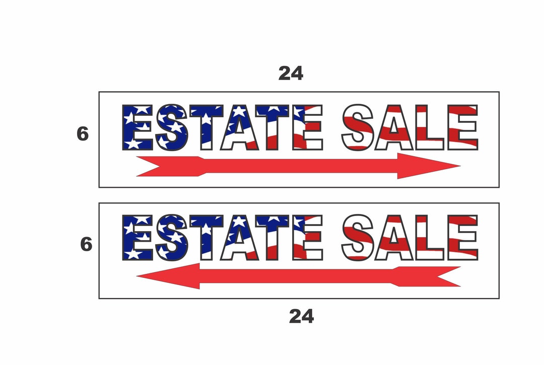 Estate Sale Sign, Red White Blue Arrow, Double Sided (set of 2) - Etsy