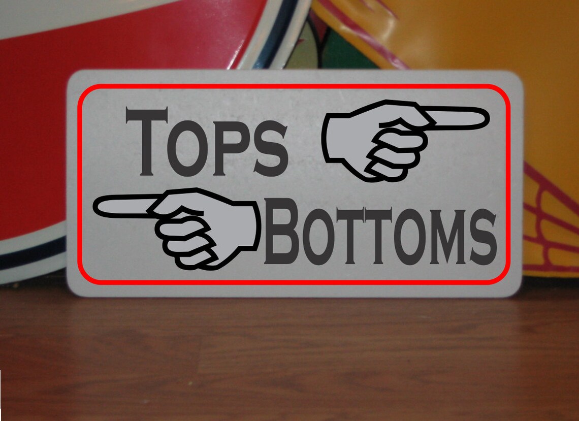 Tops Bottoms Metal Sign Bdsm S&M Decor Bedroom Bathroom | Etsy