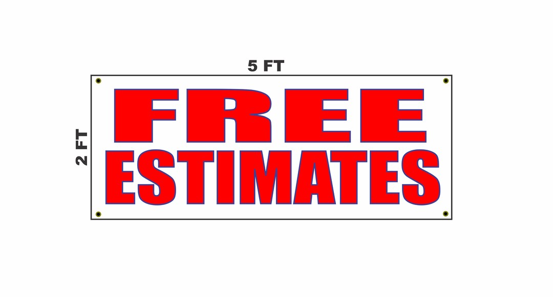FREE ESTIMATES Banner Sign - Etsy