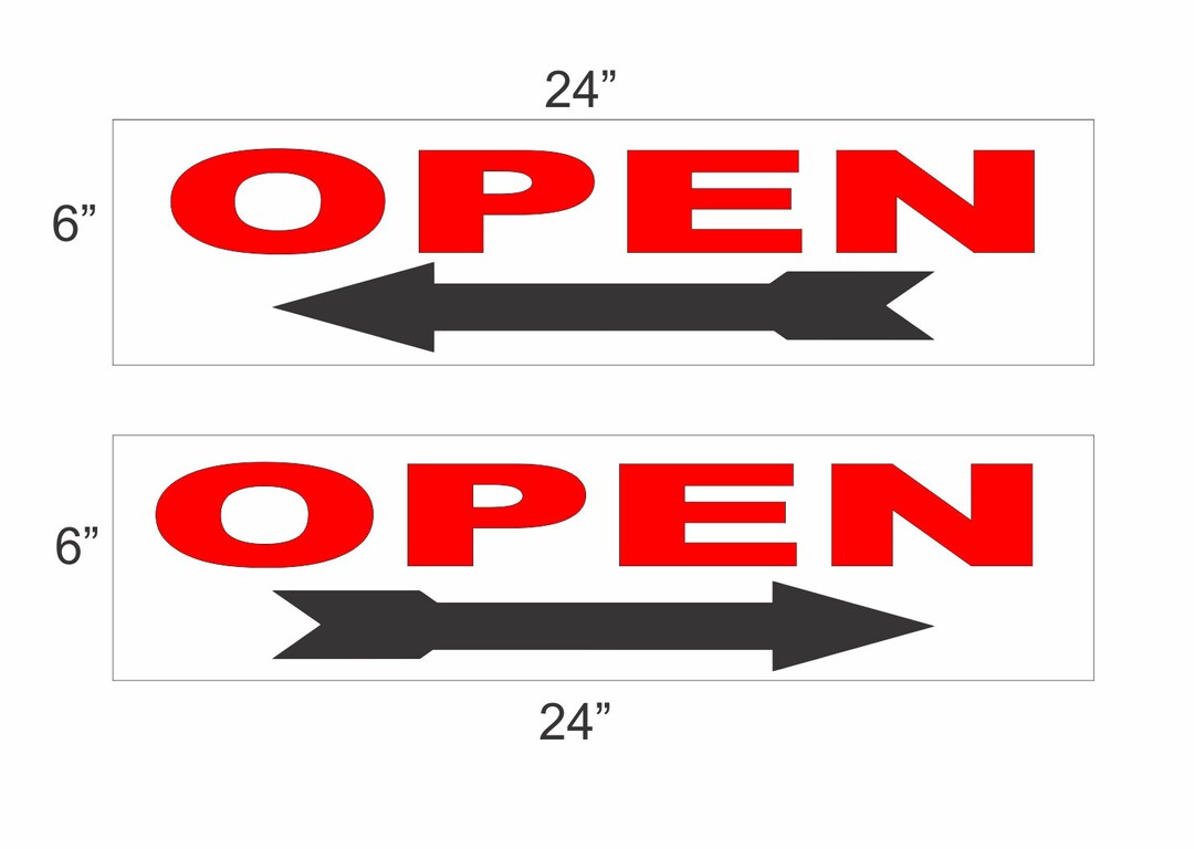 6x24 OPEN With Arrow Red & White Real Estate Rider Sign Buy 1 Get 1 ...