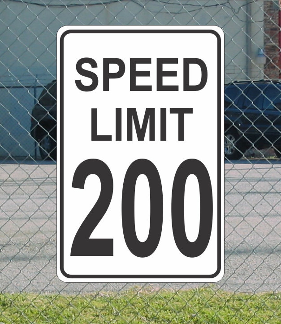 Speed Limit 200 White & Black Metal Sign for Street Road Highway ...