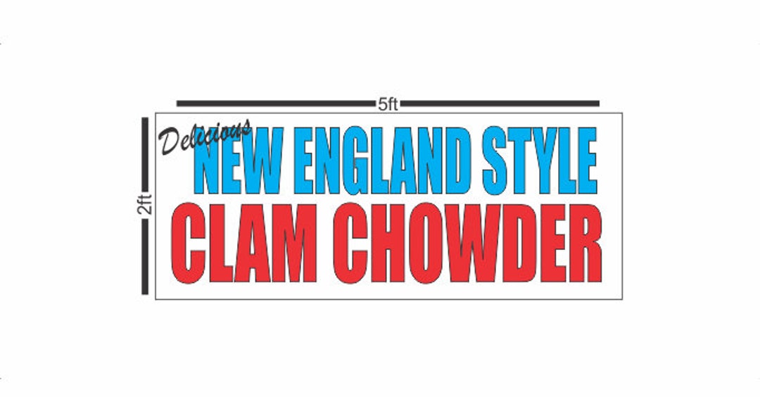 New England Style Clam Chowder Banner Sign - Etsy