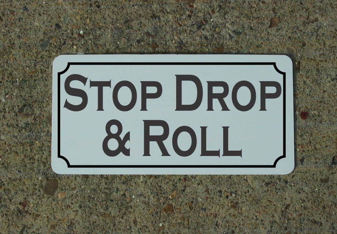 STOP DROP & ROLL Metal Sign for Vintage Fire Safety House School - Etsy