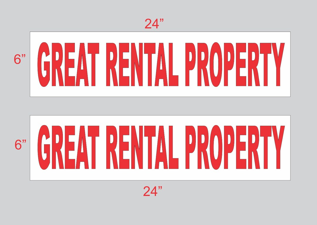 6x24 Great Rental Property Red & White Real Estate Rider Sign Buy 1 Get ...