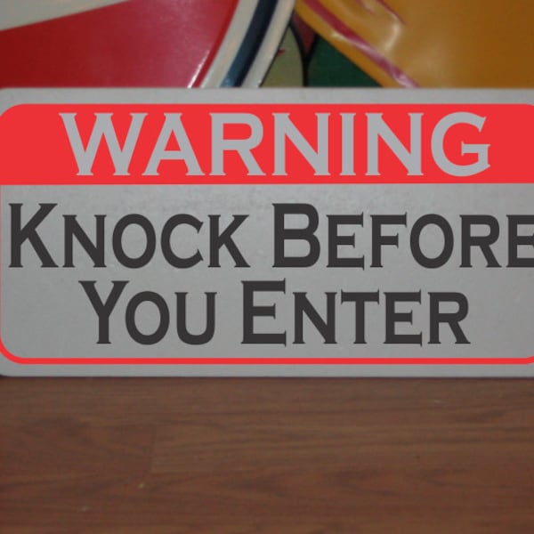Knock Before You Enter Sign - Etsy