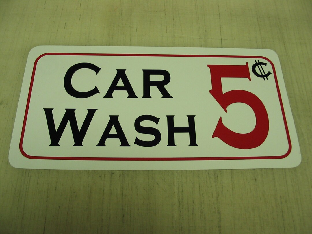 CAR WASH 5 Cents... Metal Sign for Garage Decor - Etsy