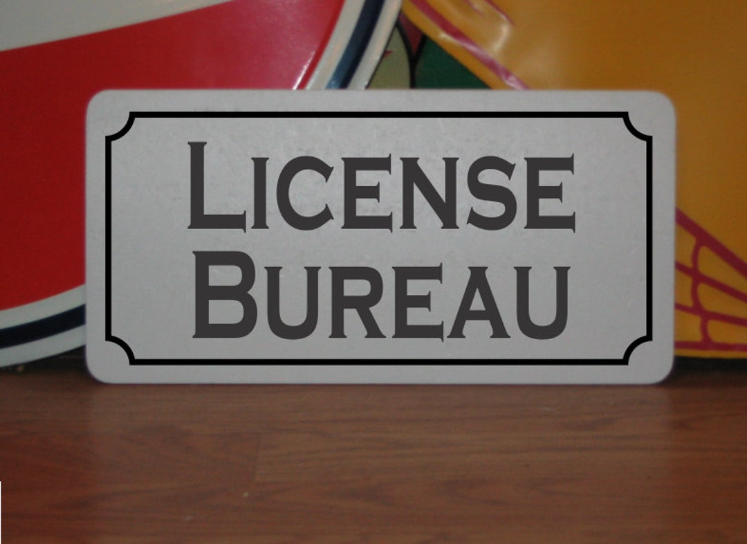 License Bureau Metal Sign - Etsy