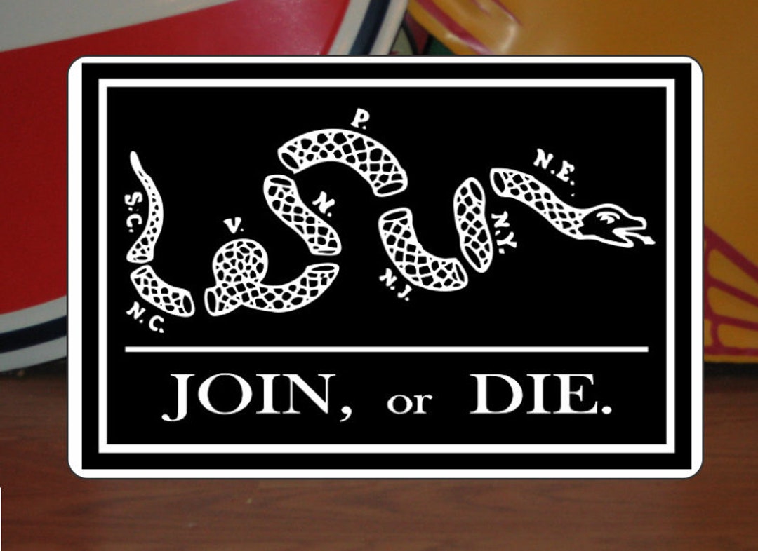 Join or Die Metal Sign 9" X12" Snake Flag - Etsy