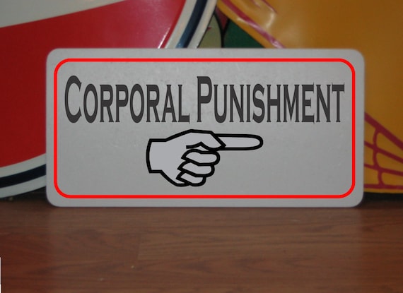 Corporal Punishment With Arrow Metal Sign - Etsy
