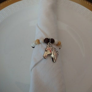 Set of 4 Horse Napkin Rings,beaded Napkin Rings,western Cowboy Napkin ...