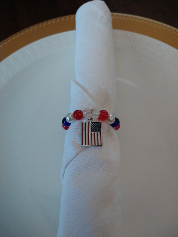 American Flag Napkin Rings Red White Blue Napkin Rings Red White Blue Table Accessories Patriotic Napkin Rings Patriotic Gifts Etsy