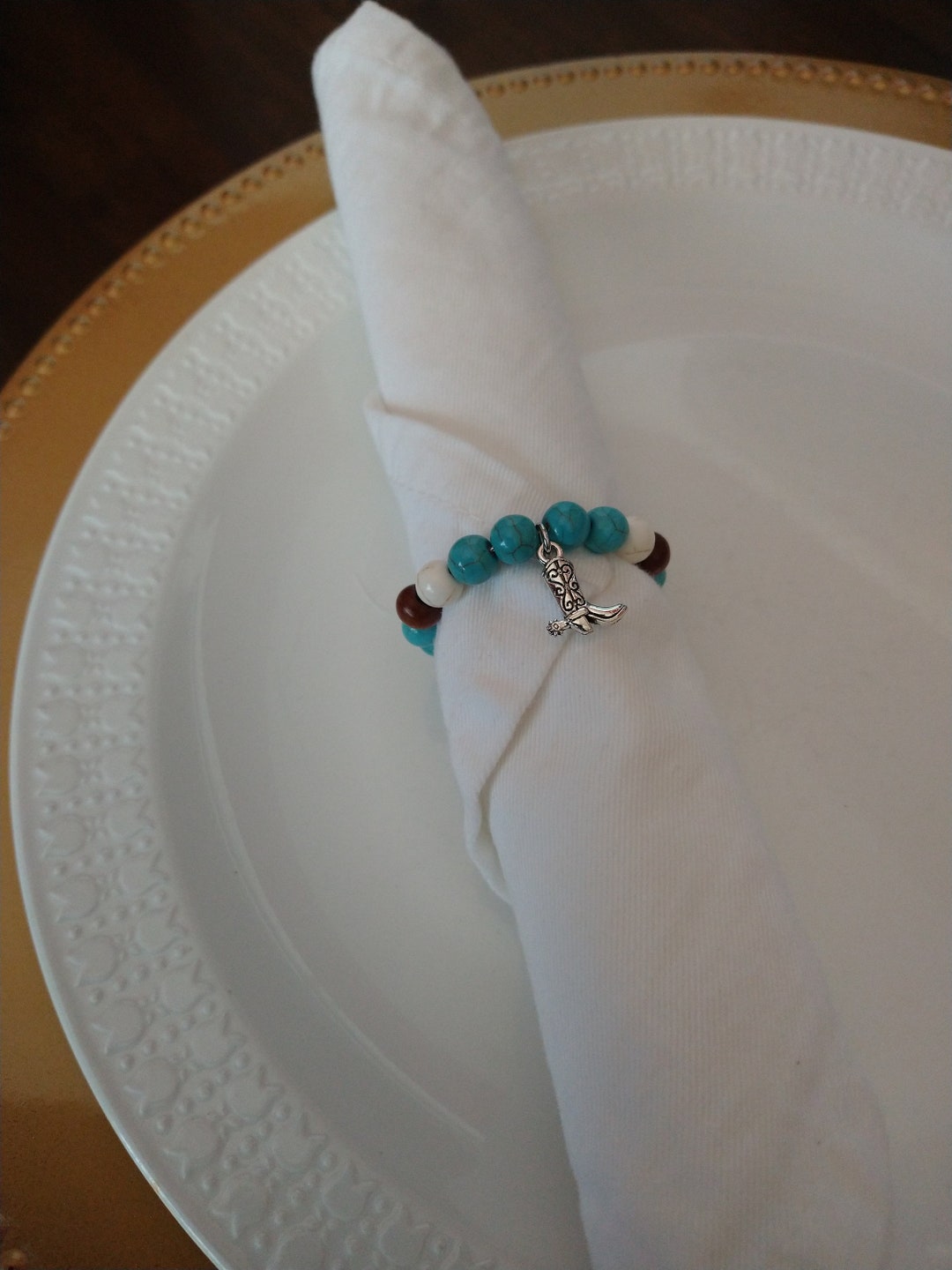 Cowboy Boot Napkin Rings,beaded Napkin Rings,western Cowboy Napkin ...