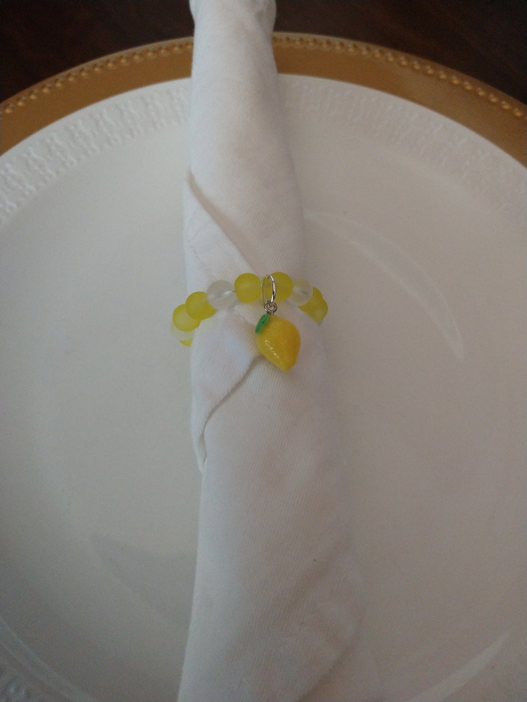 Set of 4 Lemon Napkin Rings, Lemon Fruit Napkin Rings,lemon Napkin ...