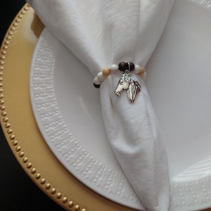Set of 4 Horse Napkin Rings,beaded Napkin Rings,western Cowboy Napkin ...