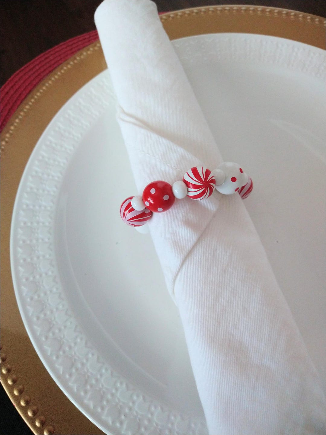 Peppermint Napkin Rings,christmas Napkin Rings,peppermint Decor,holiday ...