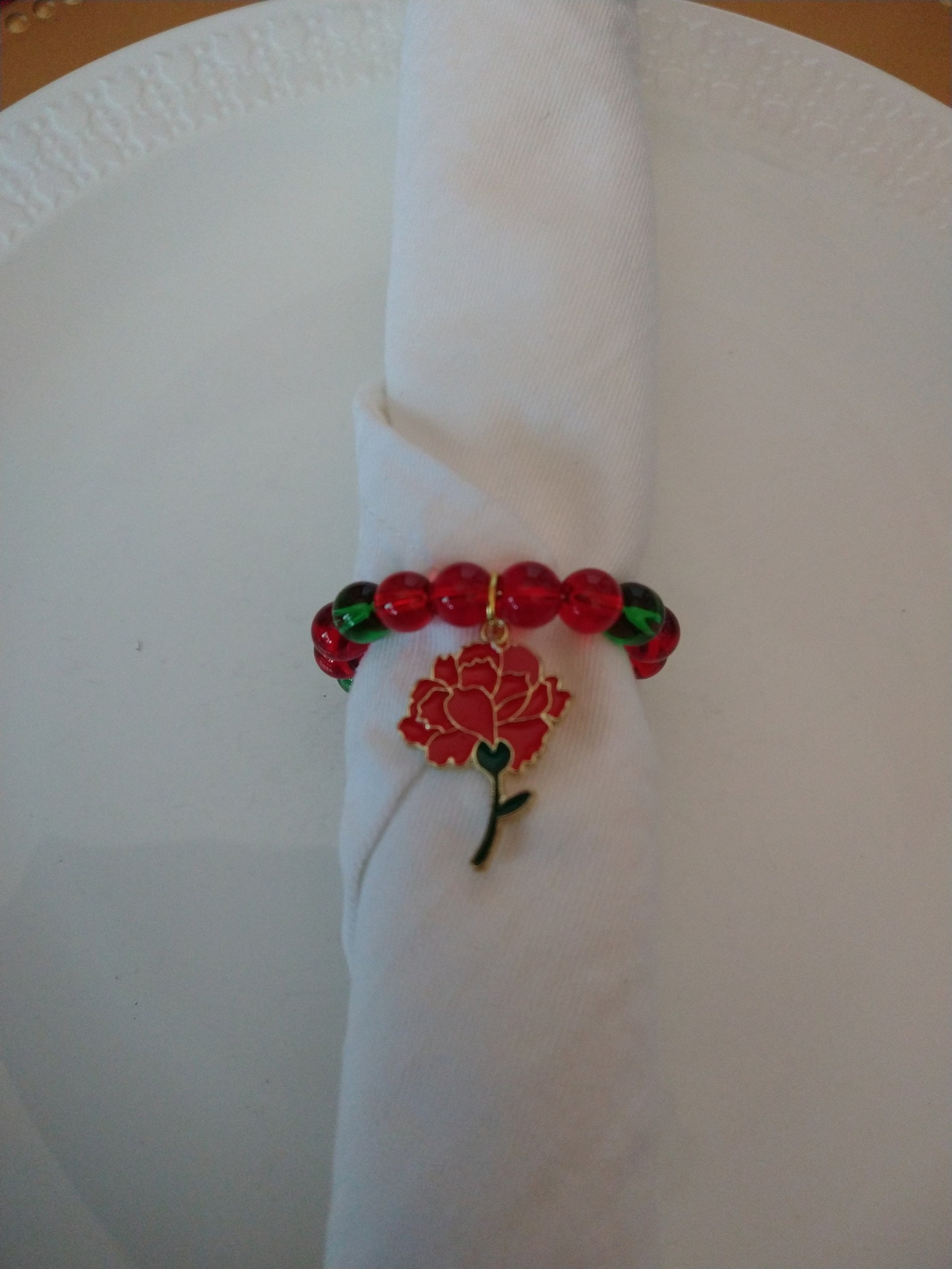 Red Roses Napkin Rings,floral Napkin Rings,red Flower Napkin Rings ...