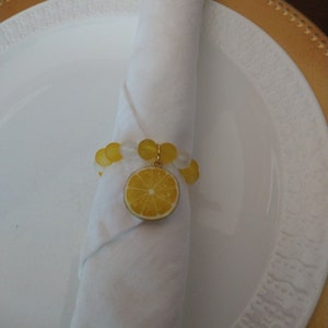 Set of 4 Lemon Napkin Rings, Lemon Fruit Napkin Rings,lemon Napkin ...
