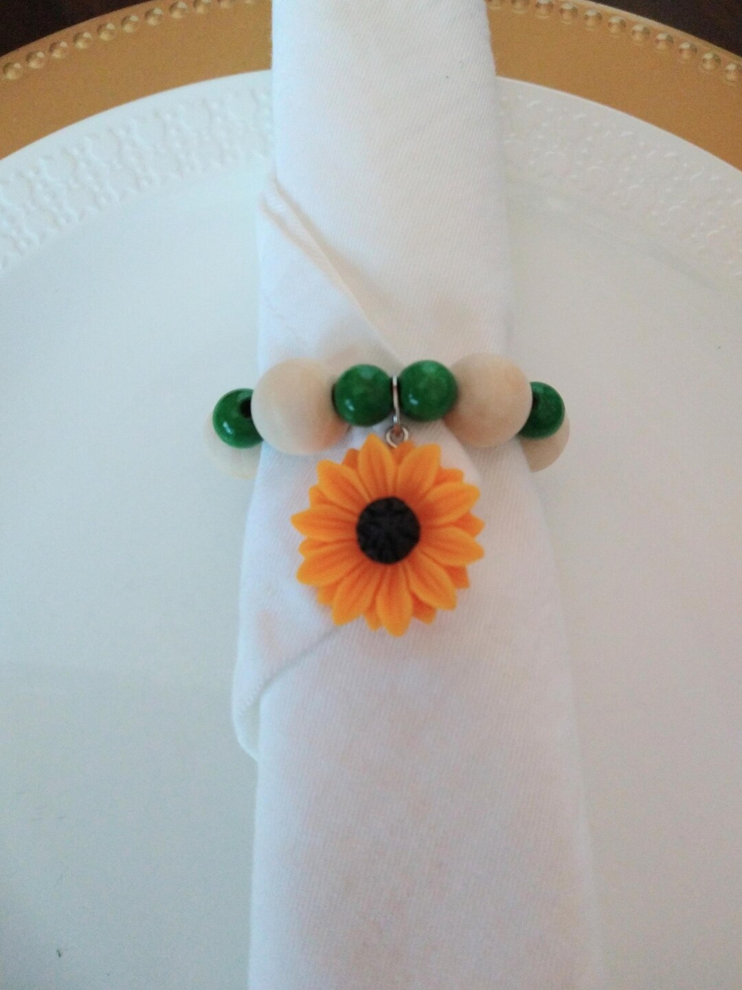 Set of 4 Sunflower Napkin Rings, Sunflower Napkin Rings, Sunflower ...