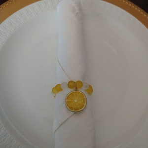 Set of 4 Lemon Napkin Rings, Lemon Fruit Napkin Rings,lemon Napkin ...