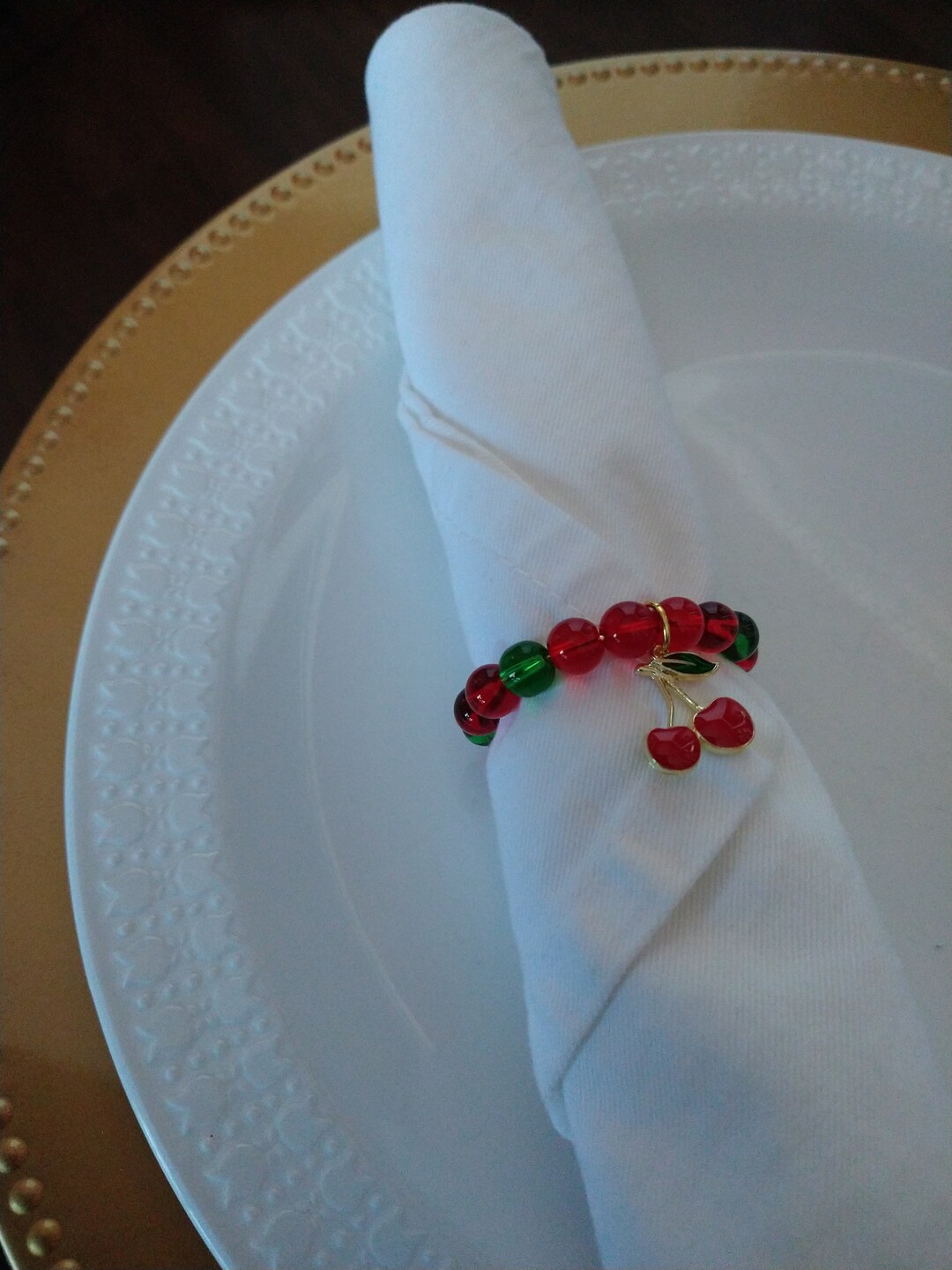 Set of 4 Cherry Napkin Rings,cherry Napkin Rings,cherries Napkin Rings ...