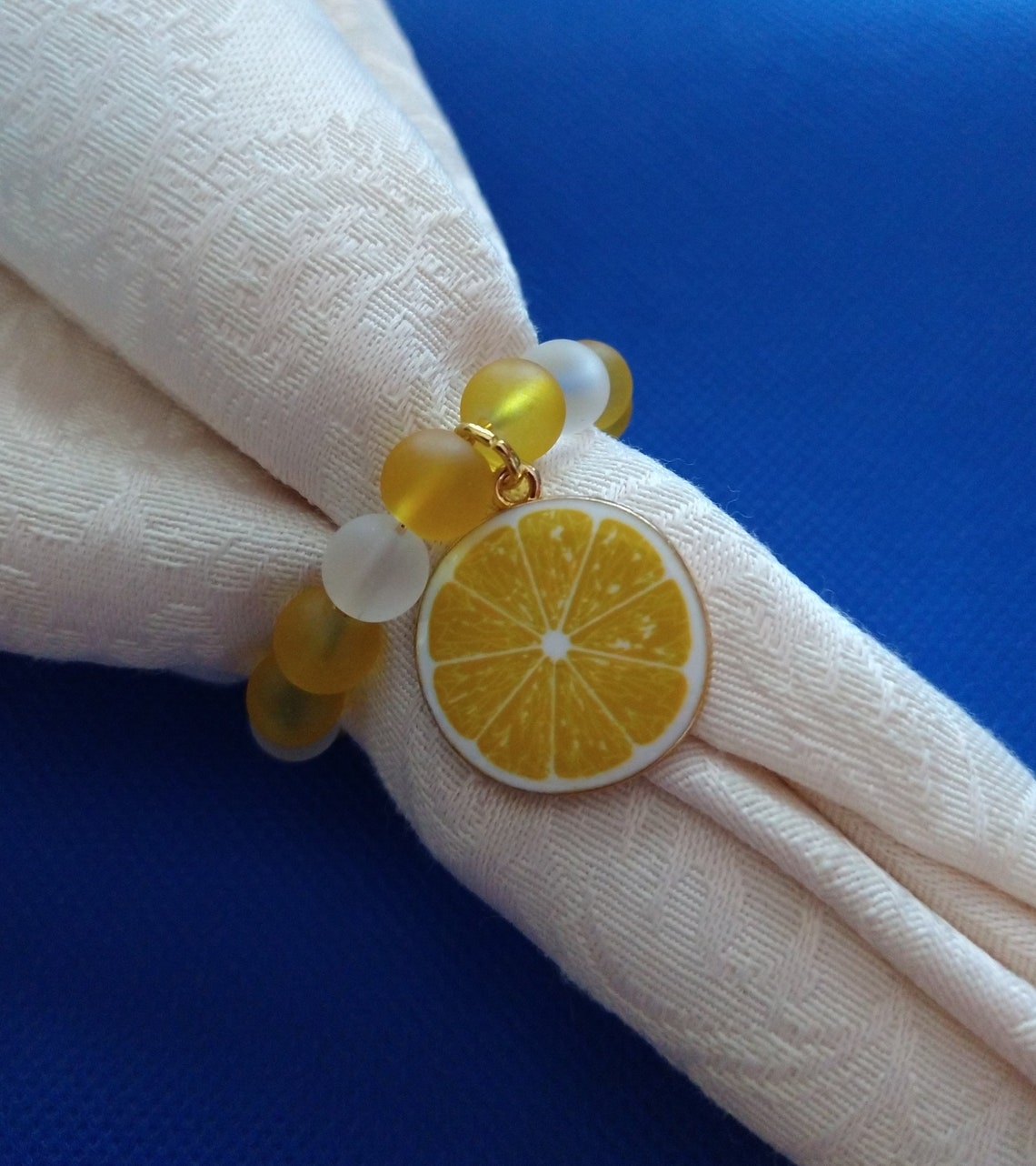 Set of 4 Lemon Napkin Rings, Lemon Fruit Napkin Rings,lemon Napkin ...