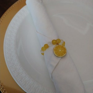 Set of 4 Lemon Napkin Rings, Lemon Fruit Napkin Rings,lemon Napkin ...