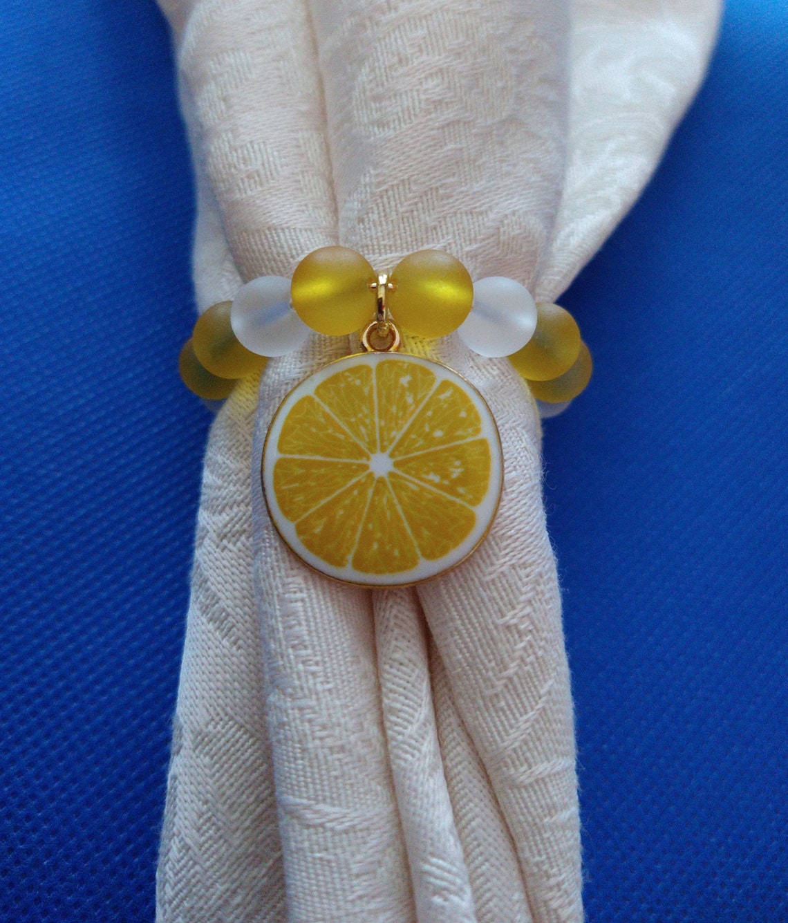 Set of 4 Lemon Napkin Rings, Lemon Fruit Napkin Rings,lemon Napkin ...