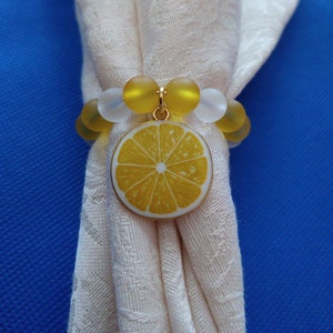 Set of 4 Lemon Napkin Rings, Lemon Fruit Napkin Rings,lemon Napkin ...