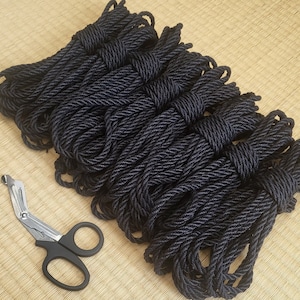 Shibari Rope. 2 Ply ‘black- Fully Treated’ Tossa Jute Rope. 8 Meter ...