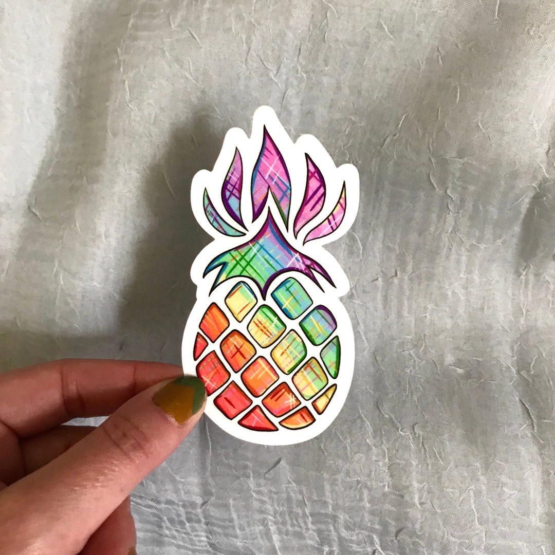 Pineapple Sticker: Pastel Rainbow - Etsy
