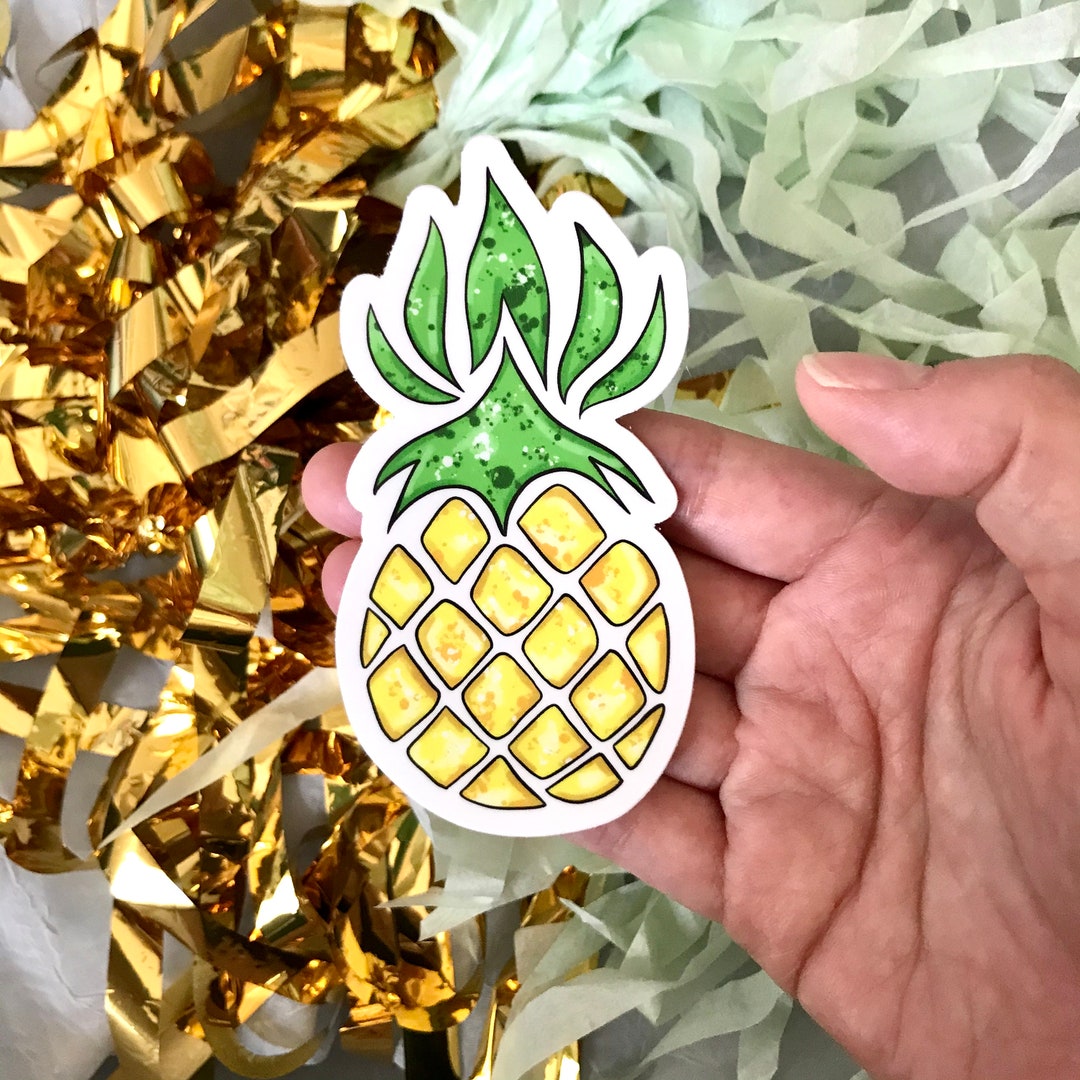 Pineapple Sticker: Traditional Yellow - Etsy