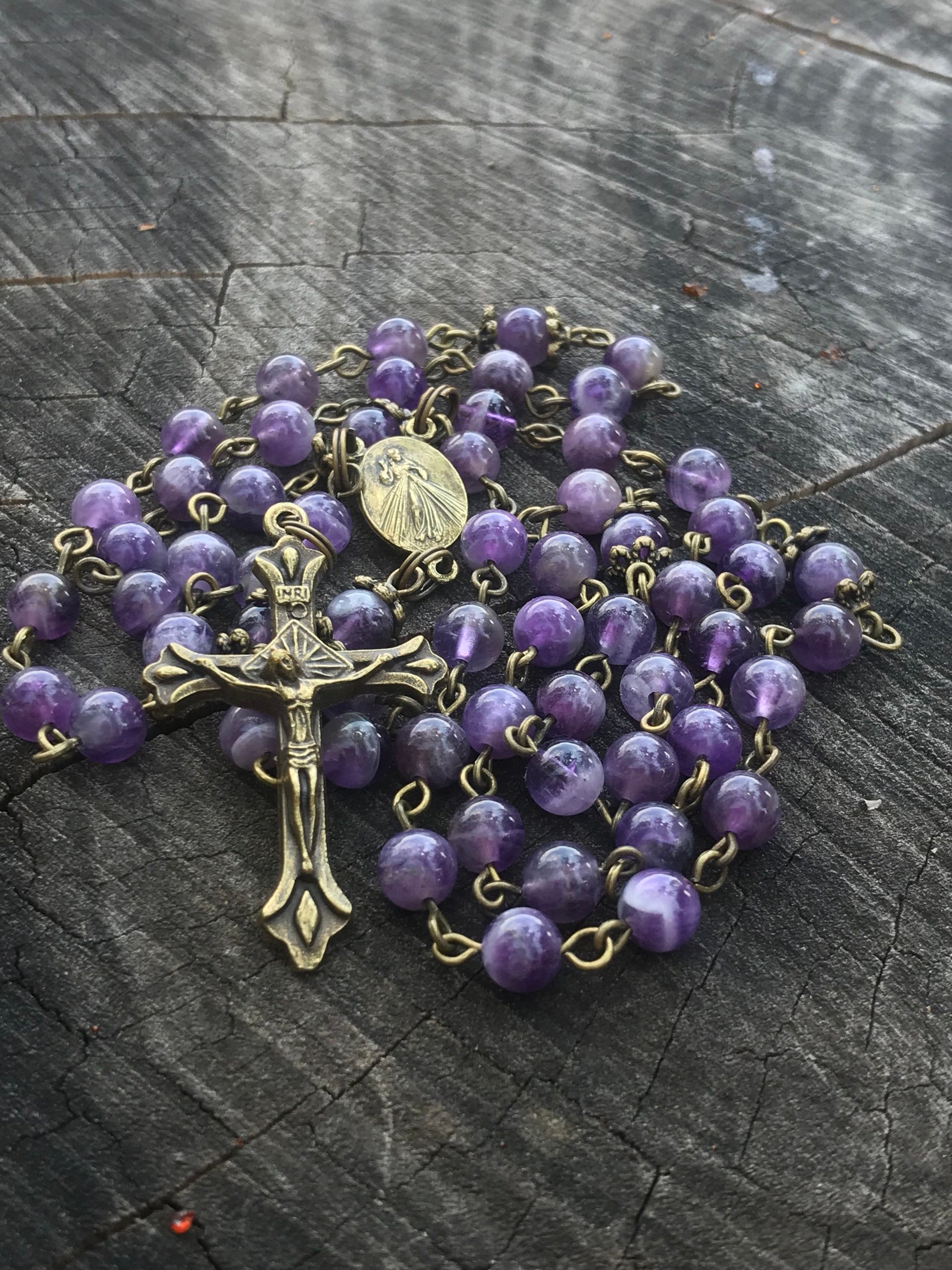 Catholic Rosary Beads ~ Genuine Amethyst Rosary ~ Amethyst Rosary ...