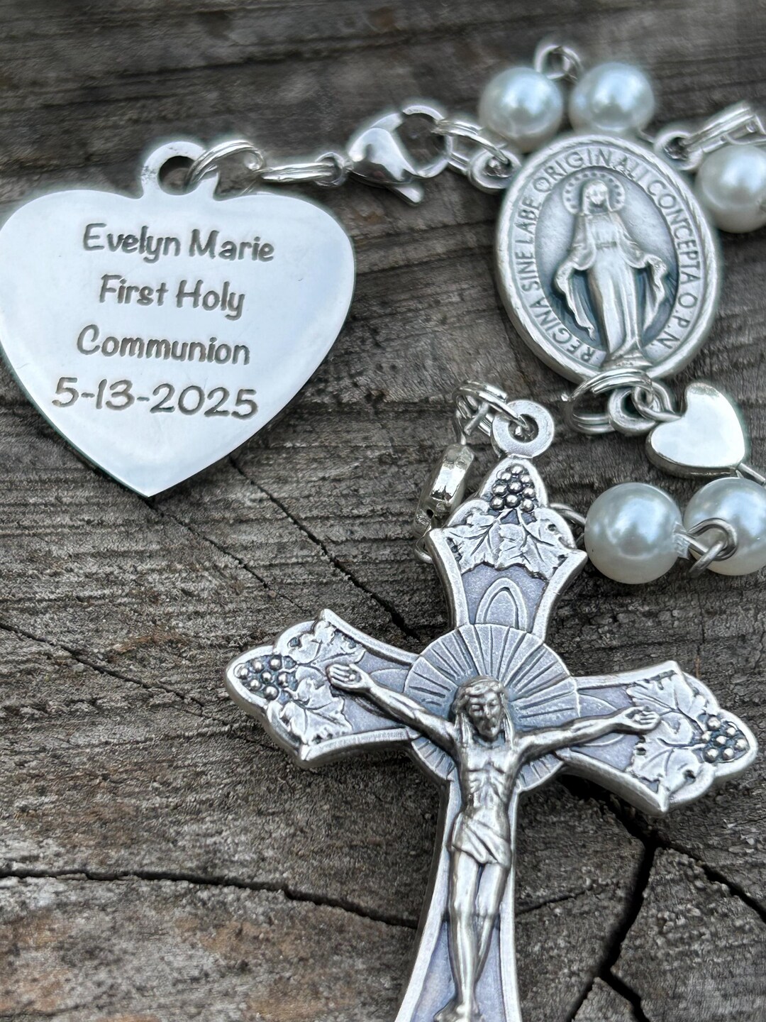 Custom Catholic First Communion Rosary ~ First Holy Communion Gift ...