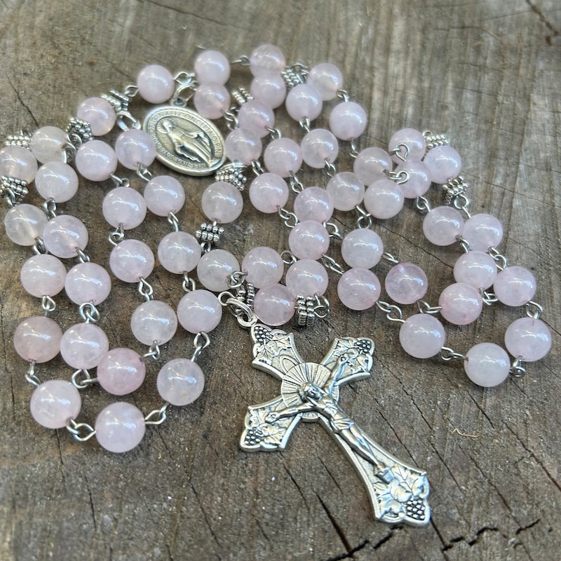 Pink Rosary - Etsy