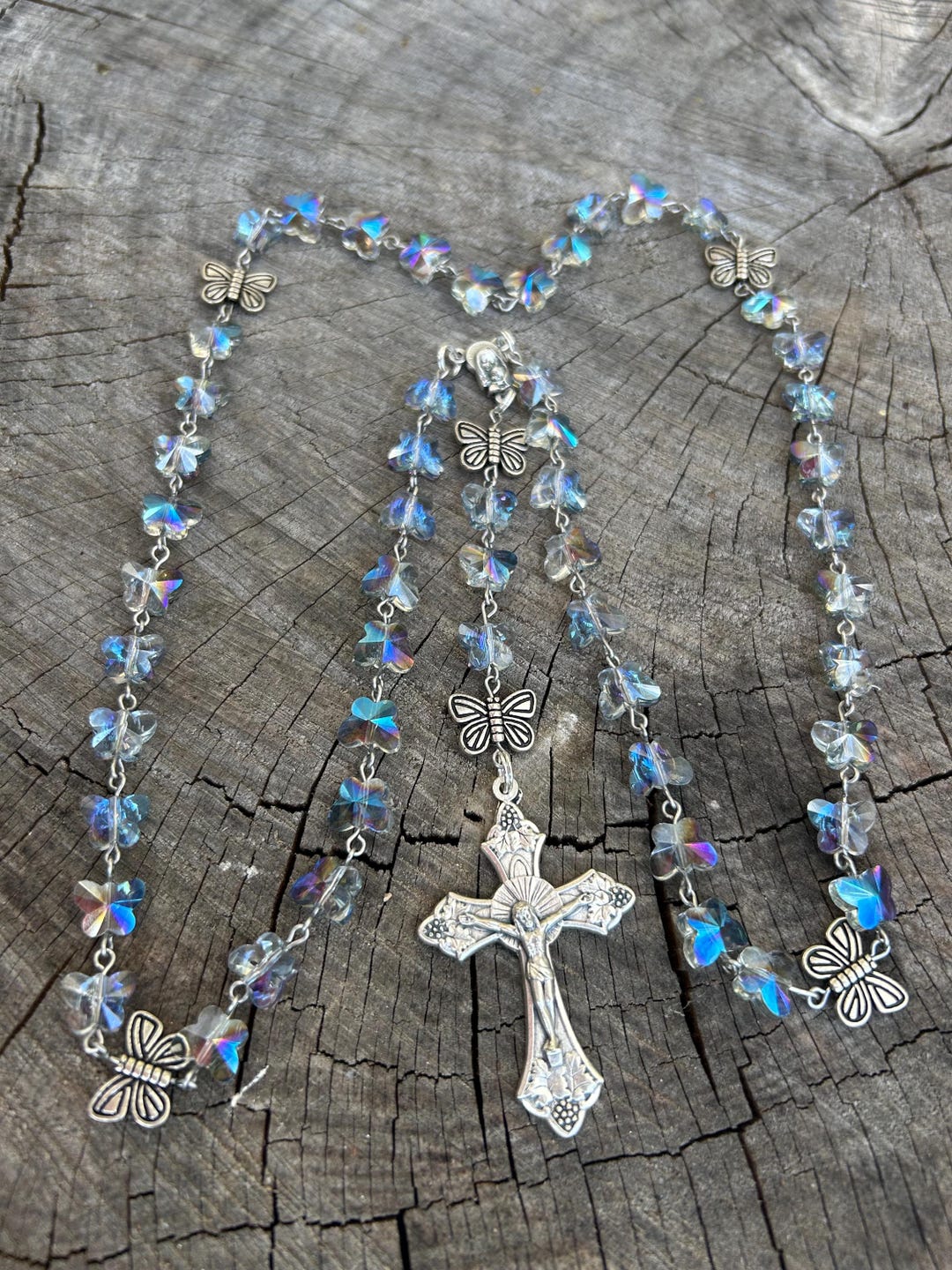 Catholic Rosary Butterfly ~ Catholic Rosary Made With Iridescent ...