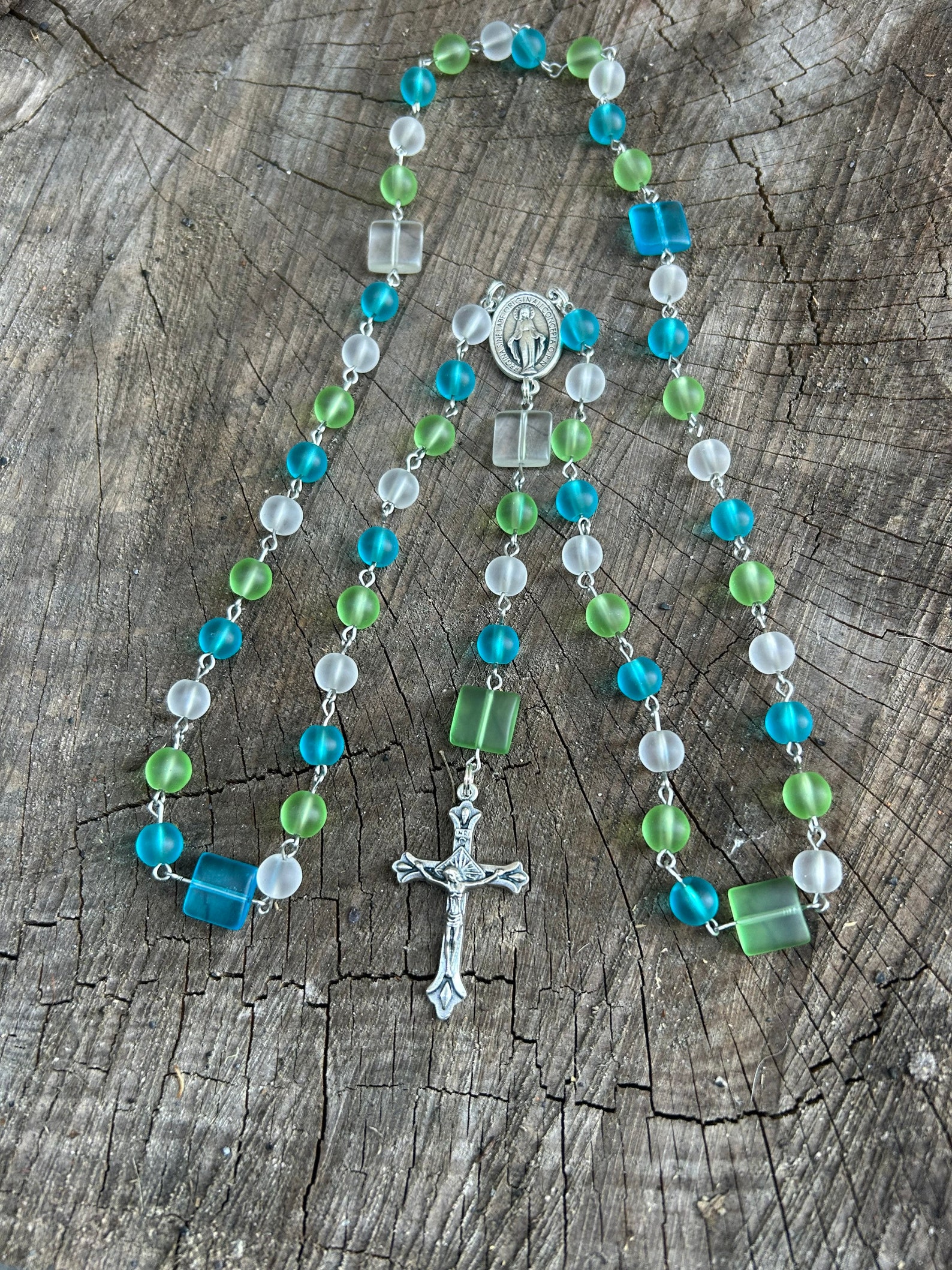 Colorful Glass Rosary Beads: Handmade Catholic Gift - Etsy
