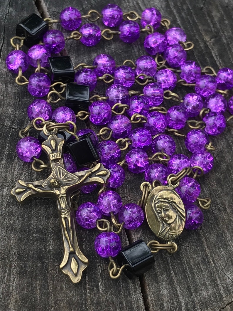 Purple Catholic Rosary Purple Rosary Beads Purple Rosary - Etsy