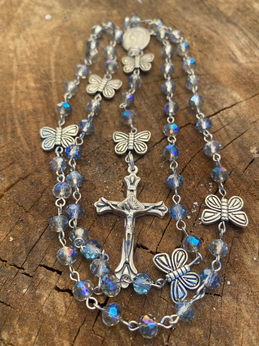Handmade Rosary. Woman's Rosary. Blue Rosary. Prayer Beads, Rosary ...