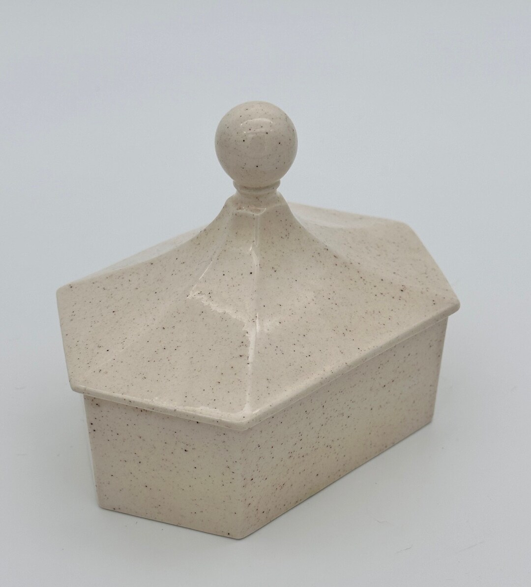 Vintage Ceramic Hexagonal Container With Domed Lid - Etsy