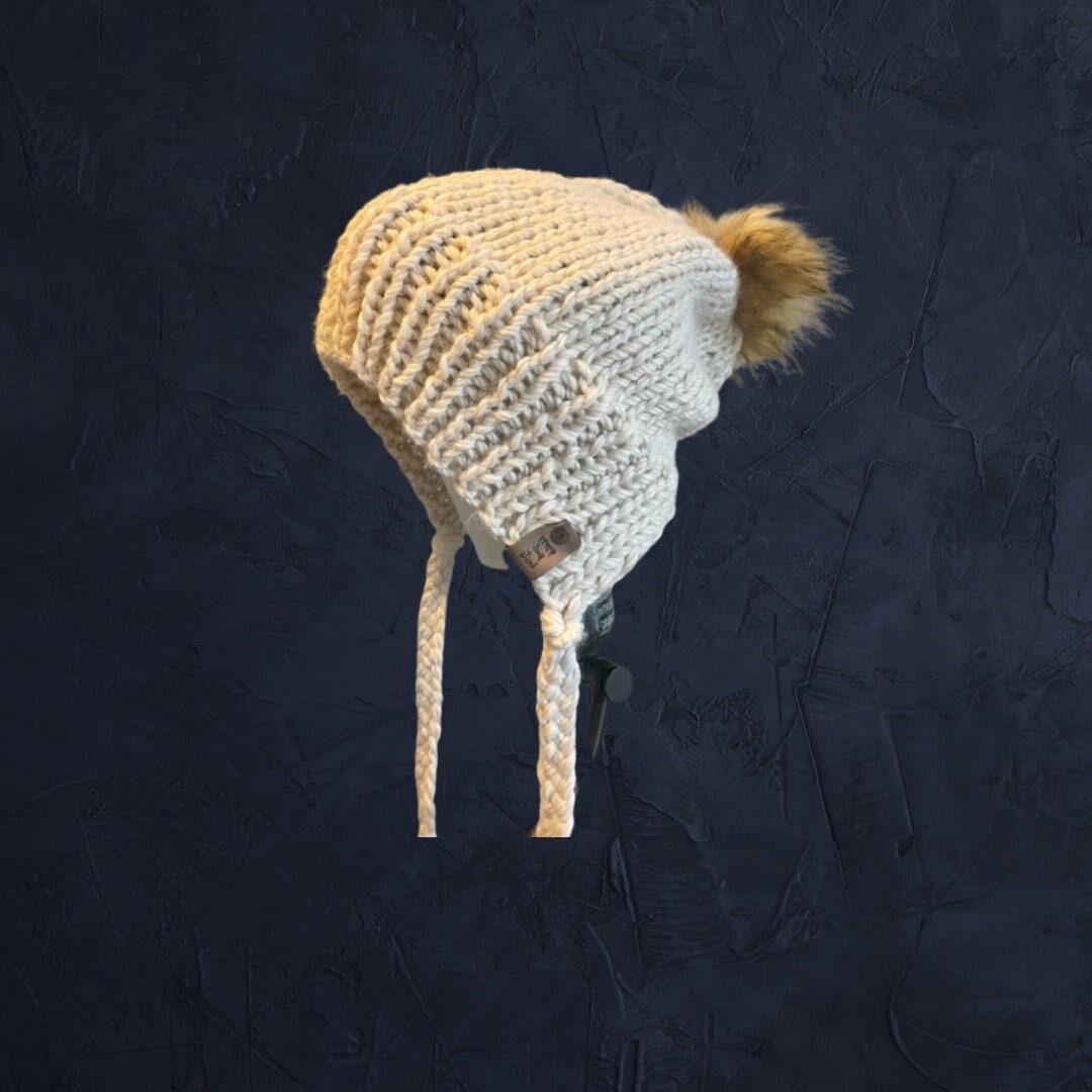 Ear Flap Hat, Bonnet Hat Knitting Pattern **PATTERN ONLY**, Digital ...